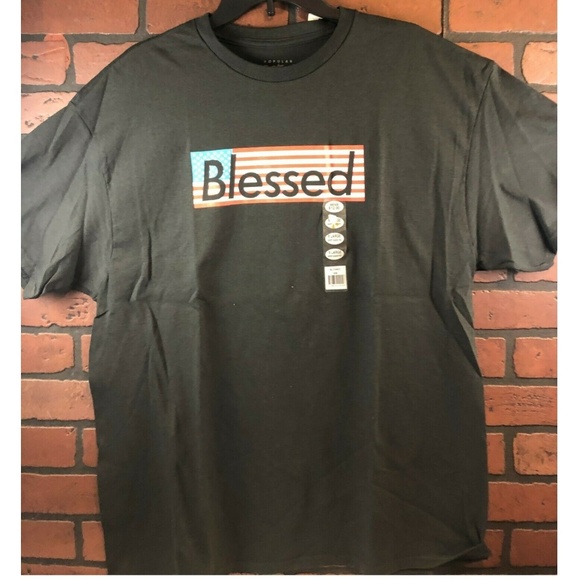 Popular Poison | Shirts | New Mens Blessed American Flag Black Tshirt ...